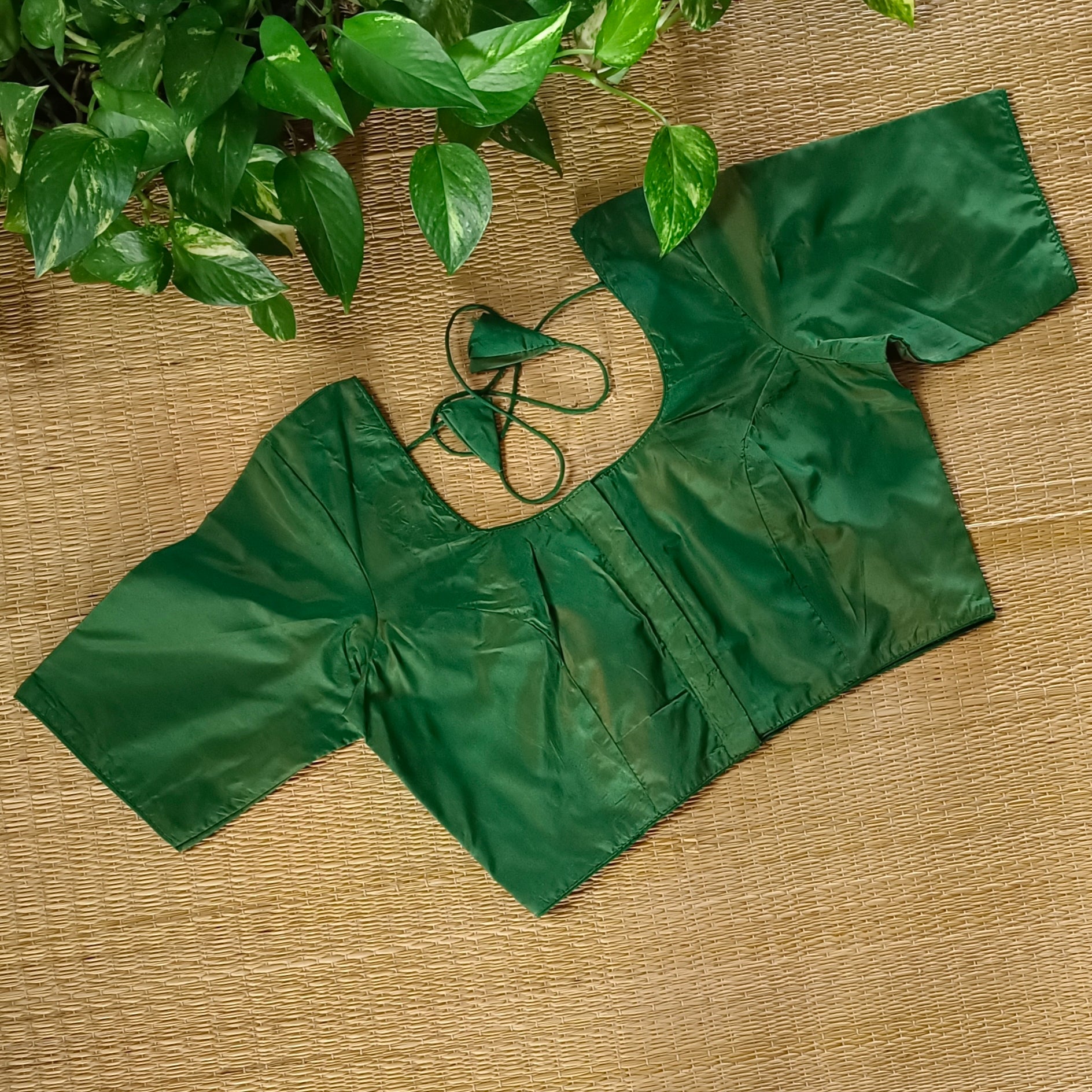 Classic Plain Green Dual Shade Blouse – www.swakalp.com